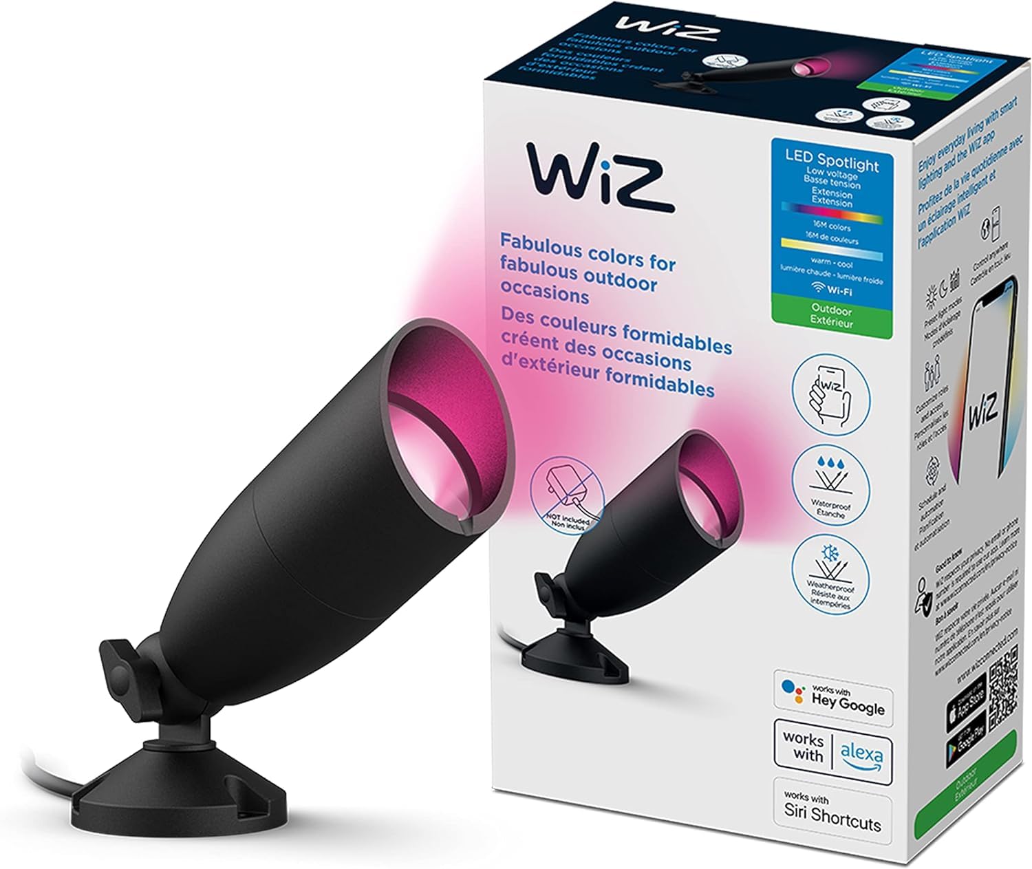 Amazon.com: WiZ LED Color Changing Outdoor Spotlight Extension ...