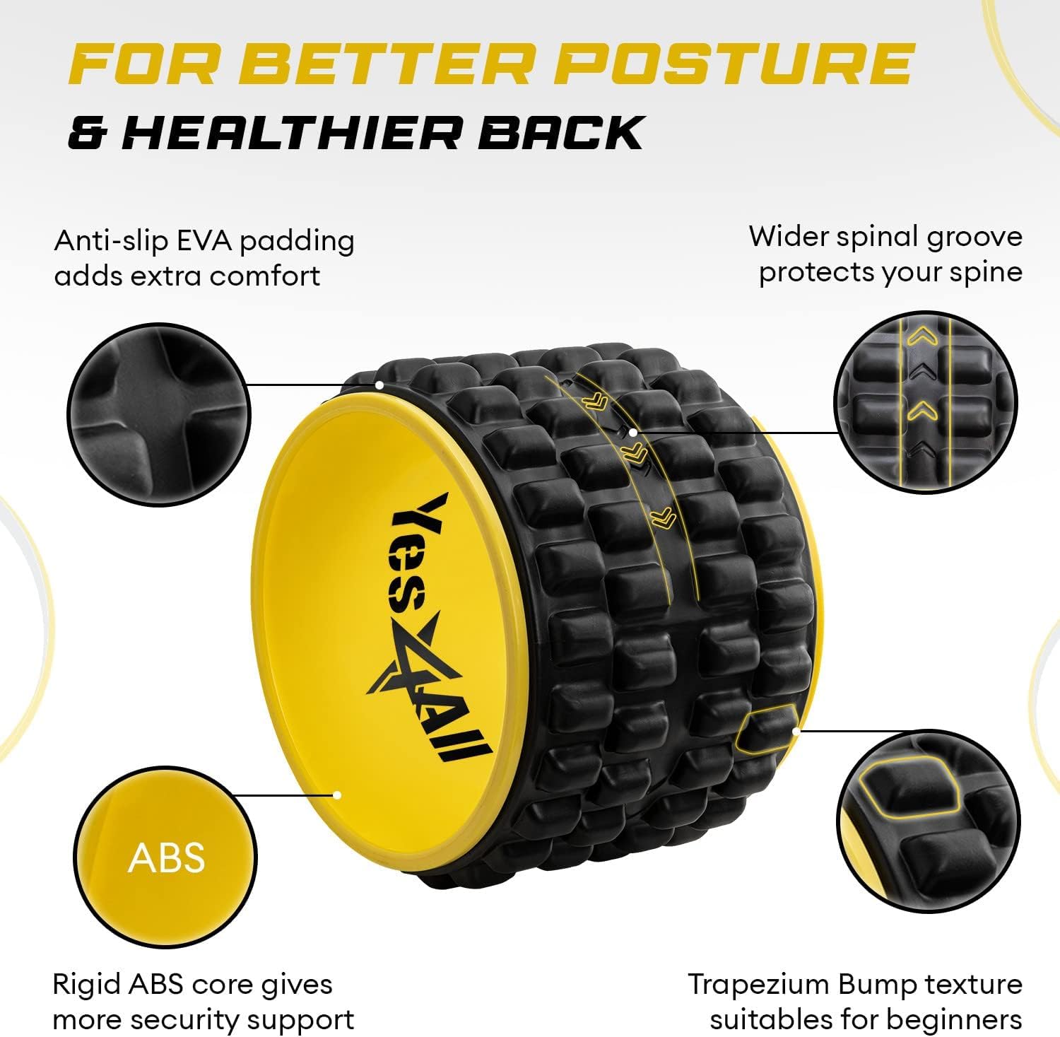 Snapklik.com : YES4ALL Combo Spinal Groove Wheel Roller