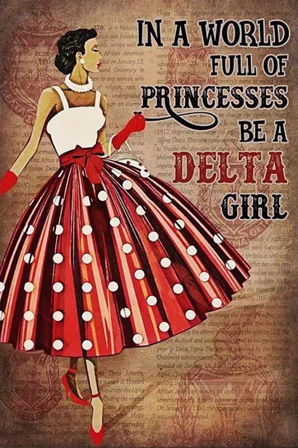 Amazon.com: Vintage Delta Girl Canvas Prints Wall Art In A World Full ...
