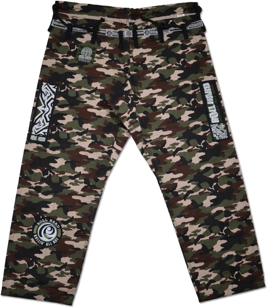 Amazon.com: ROLL HARD Brazilian Jiu Jitsu Ripstop Gi Pants - CAMO. (A1 ...