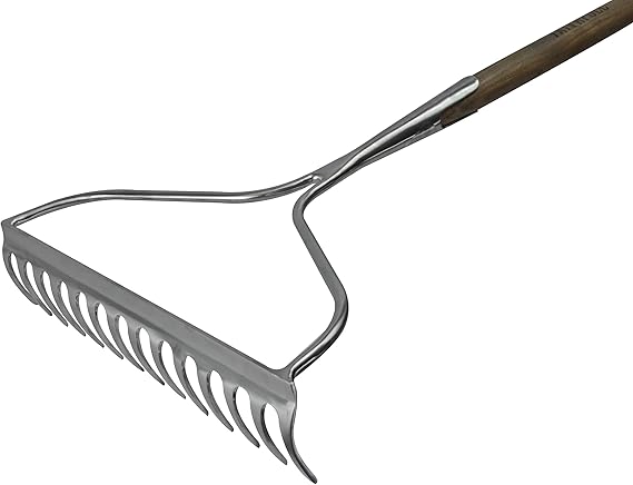 Faithfull Prestige Garden Rake - Stainless Steel with Ash Handle 1625mm ...