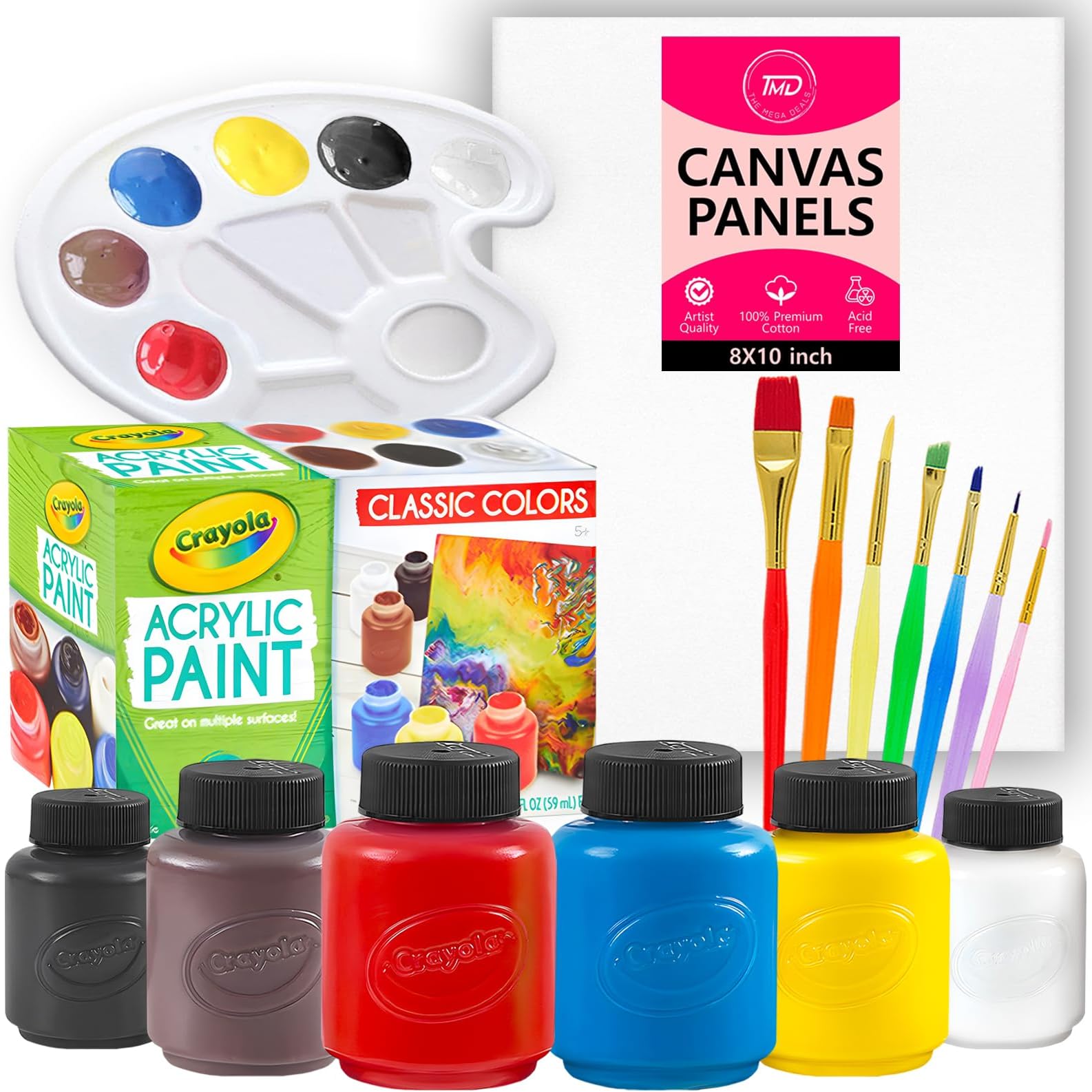 Amazon.com: Acrylic Paint Set for Kids - Acrylic Paint Kit Includes 6 ...