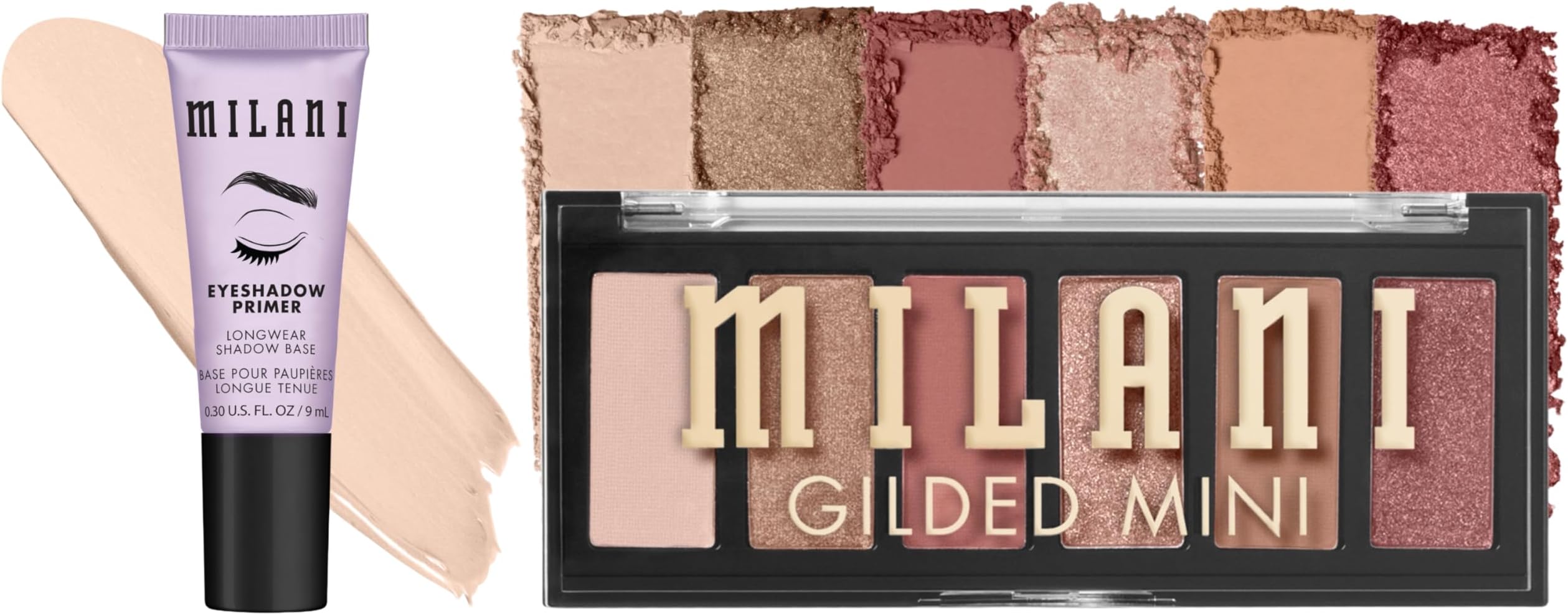 Amazon.com : Milani Eyeshadow Primer + Gilded Mini Eyeshadow Palette ...
