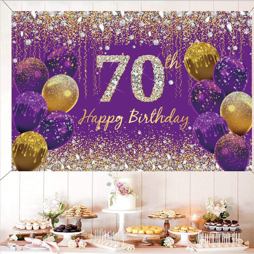Elegant 70th Birthday Decorations Pink And Purple Unicorn Birthday