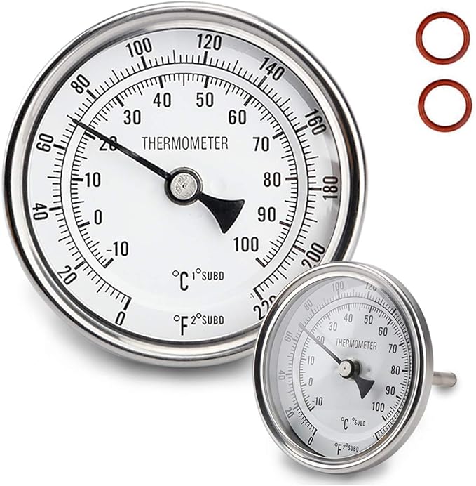 Amazon.com: Stainless Steel Kettle Thermometer for Home Brewing, 1/2 ...