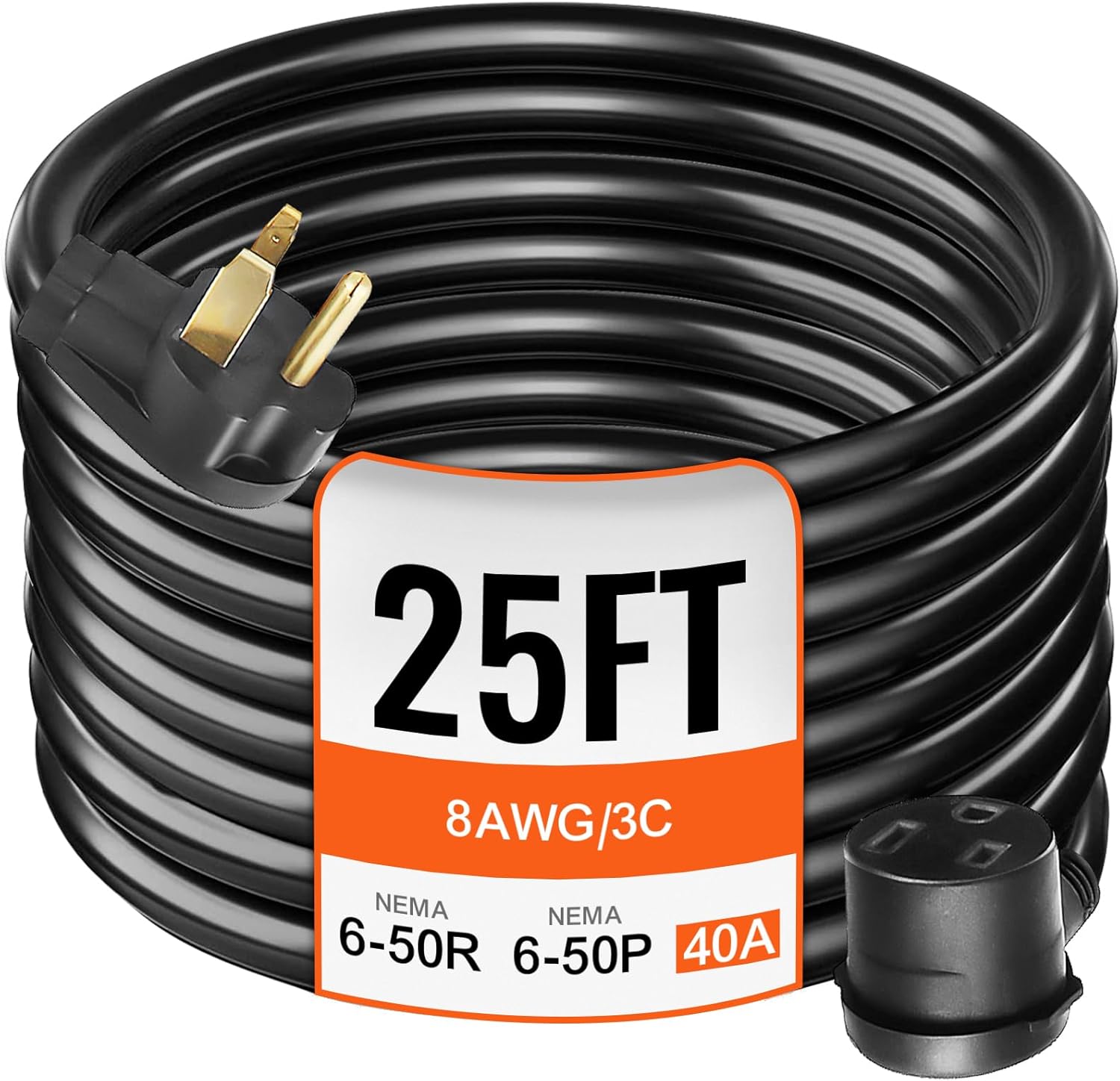 VEVOR Welding Extension Cord 50Amp 25Ft 250V, Welder Extension Cord ...