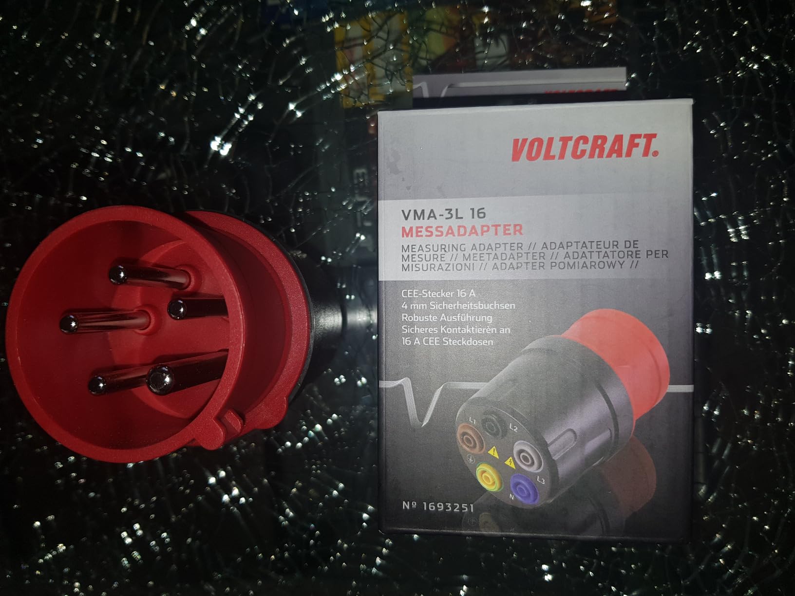 VOLTCRAFT VMA-3L 16 Messadapter CEE-Stecker 16 A 5polig - Buchse 4 mm ...
