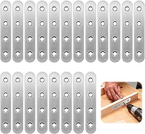 Pack of 20 Flat Connectors Stainless Steel Flat Connector 97 x 16 x 1. ...