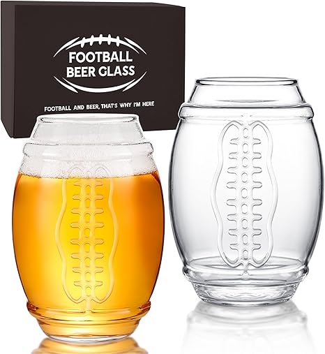 Amazon.com | Erweicet Set of 2 Football Beer Glass, 20 Ounce Tumbler ...