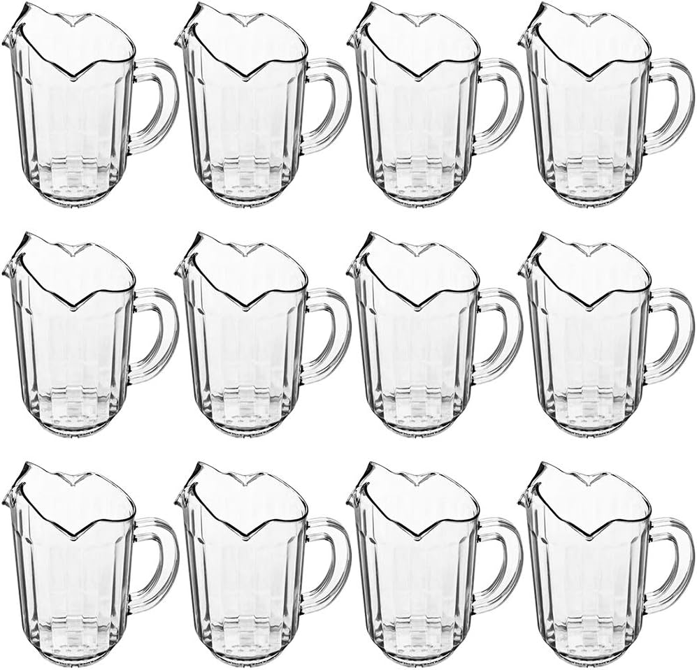 Amazon.com: (Set of 12) 1 Quart Plastic Water Pitcher, 32-Ounce Clear ...