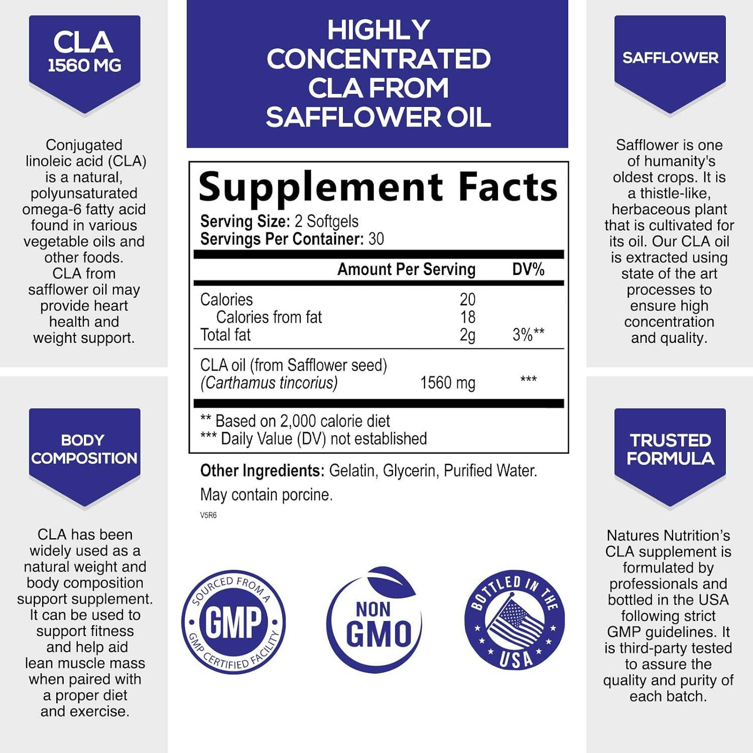 CLA 1560 mg – Suplemento de apoyo energético y muscular magro extra ...