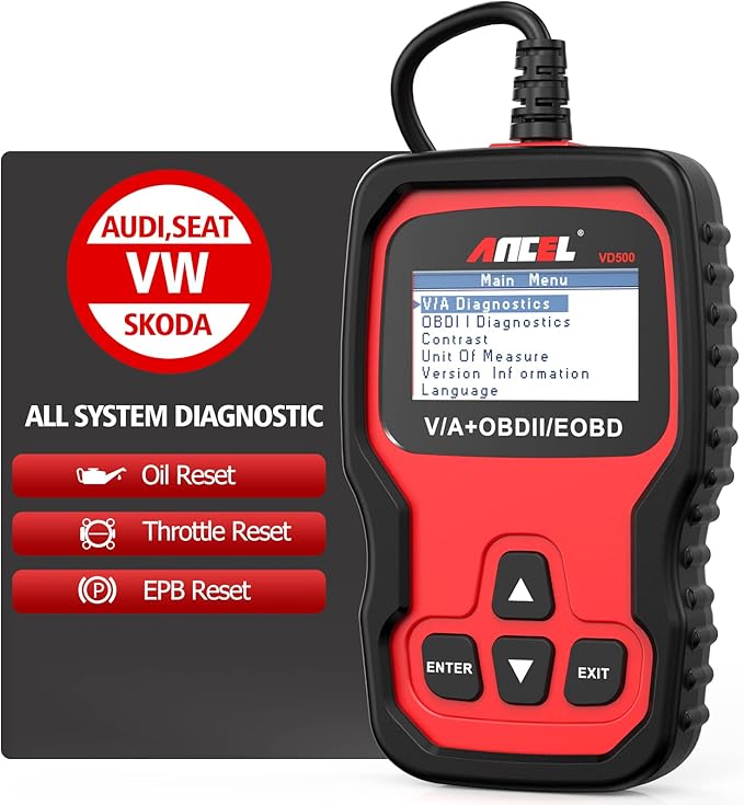 Ancel VD500 Pro OBD2 Scanner for Volkswagen VW Audi Skoda Seat ...