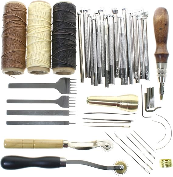 Amazon.com: BIGTEDDY - Leather Working Tools and Supplies with Leather ...