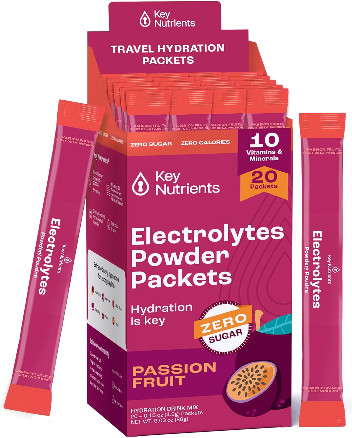 Amazon.com: KEY NUTRIENTS Multivitamin Electrolytes Powder Packets ...