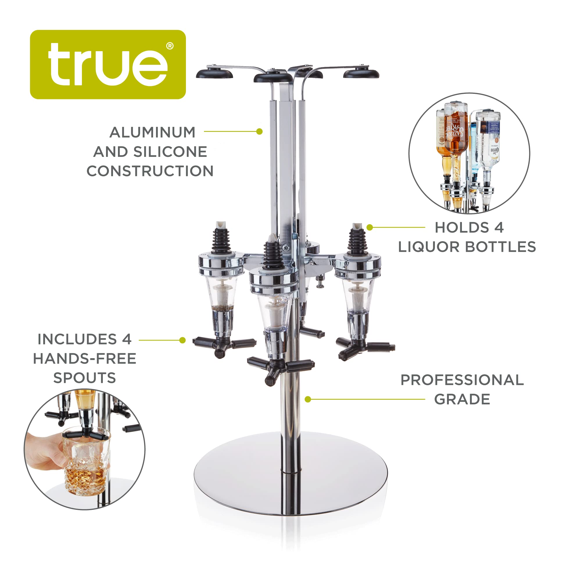 Snapklik.com : True 4-Bottle Liquor Tap Dispenser, Durable Bottle ...
