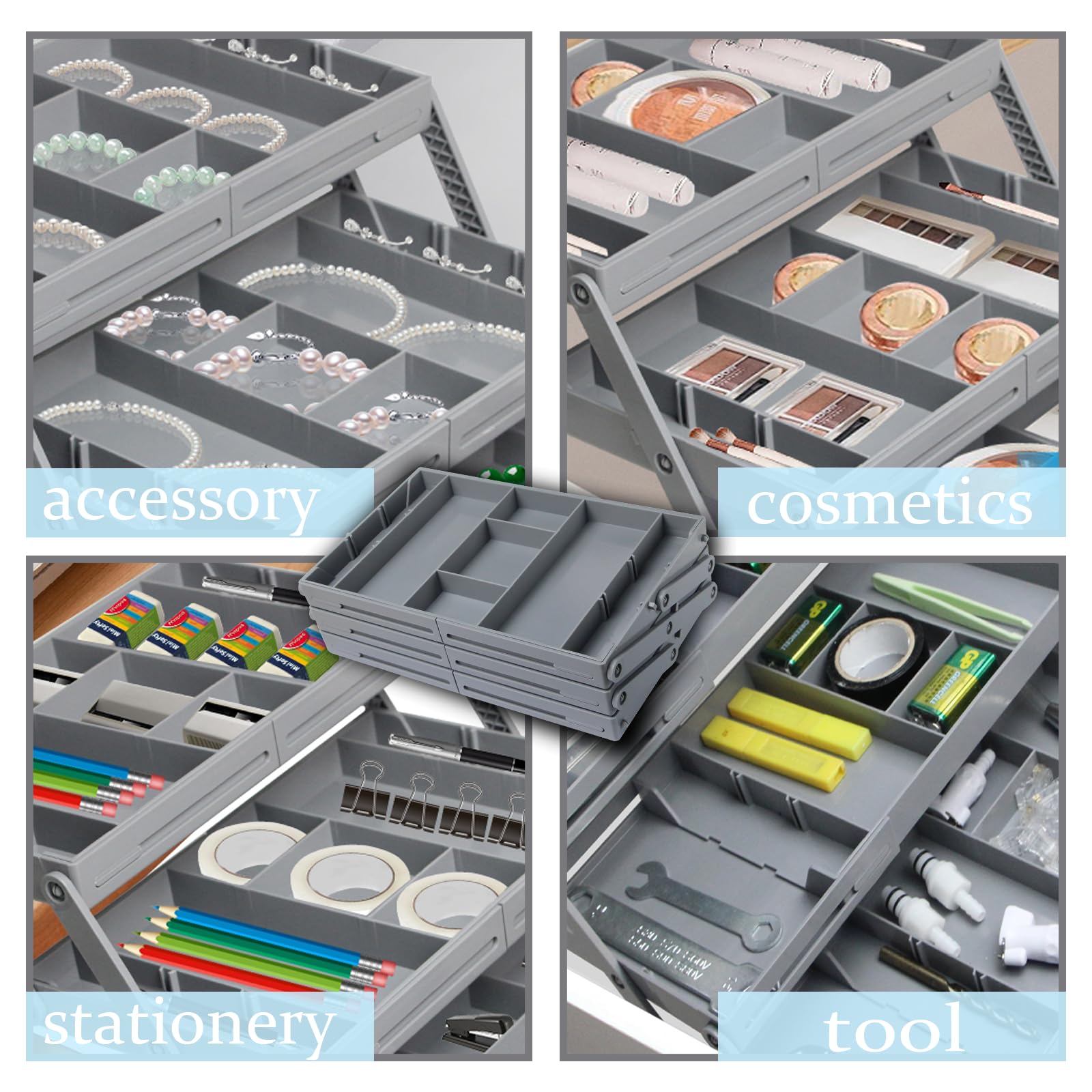 Snapklik.com : 3 Tier Drawer Organizer, Expandable Smart Drawer ...