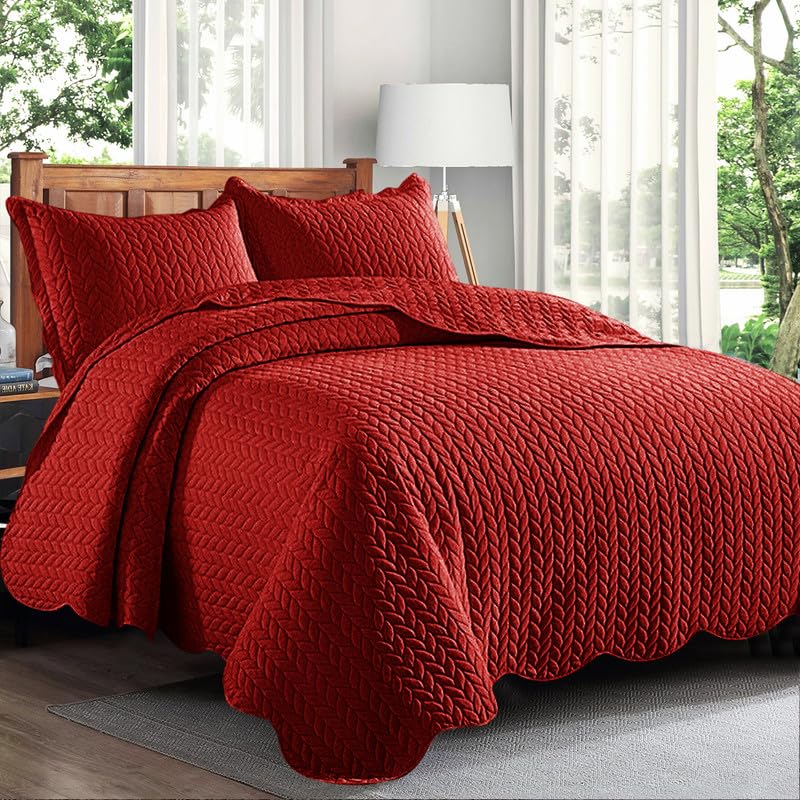 Cozy Haven Quilt Mono Bedspread 3 Pieces Set – Coverless Quilted Leaf ...