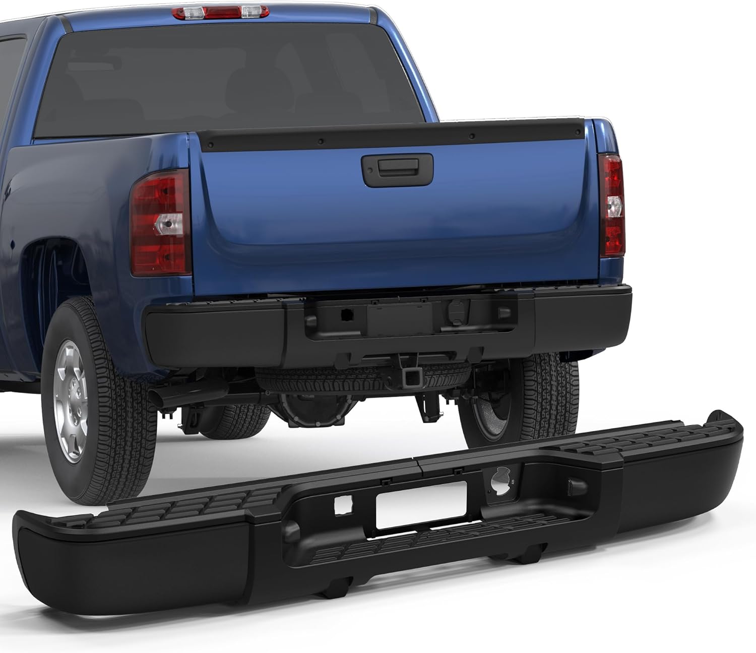 Amazon.com: KUIPERAUTO Black Steel Rear Bumper Compatible for Chevy ...