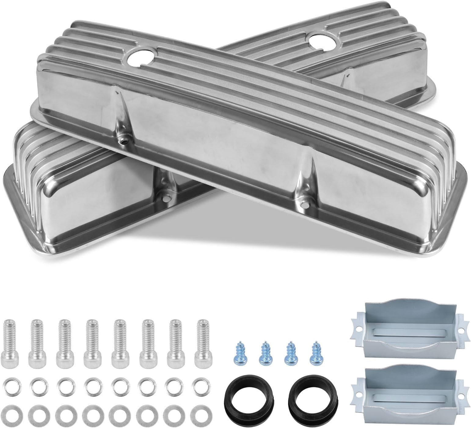 Amazon.com: Aluminum Tall Valve Covers for 1958-1986 Chevy SBC 283 302 ...