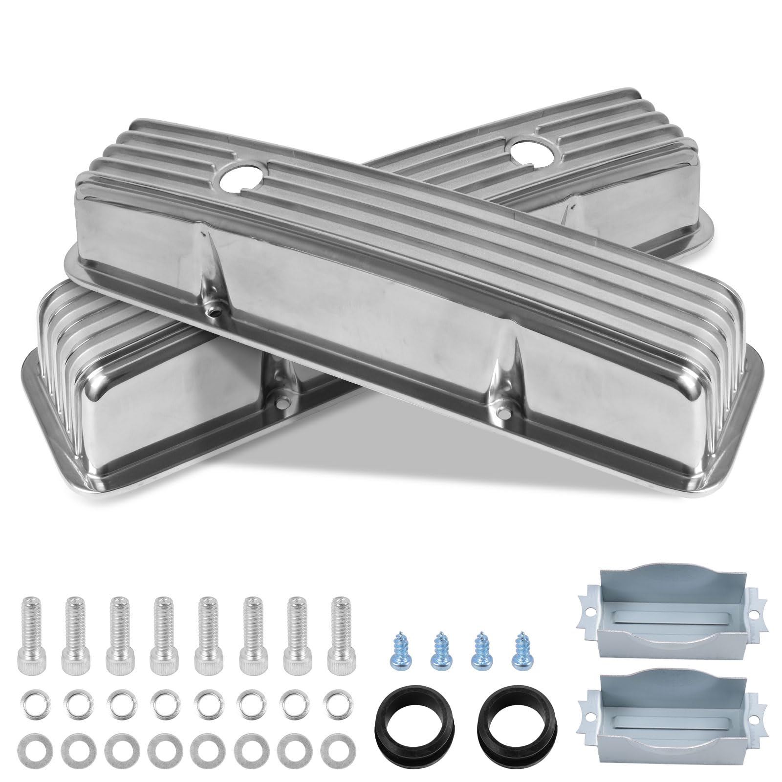 Amazon.com: Aluminum Tall Valve Covers for 1958-1986 Chevy SBC 283 302 ...