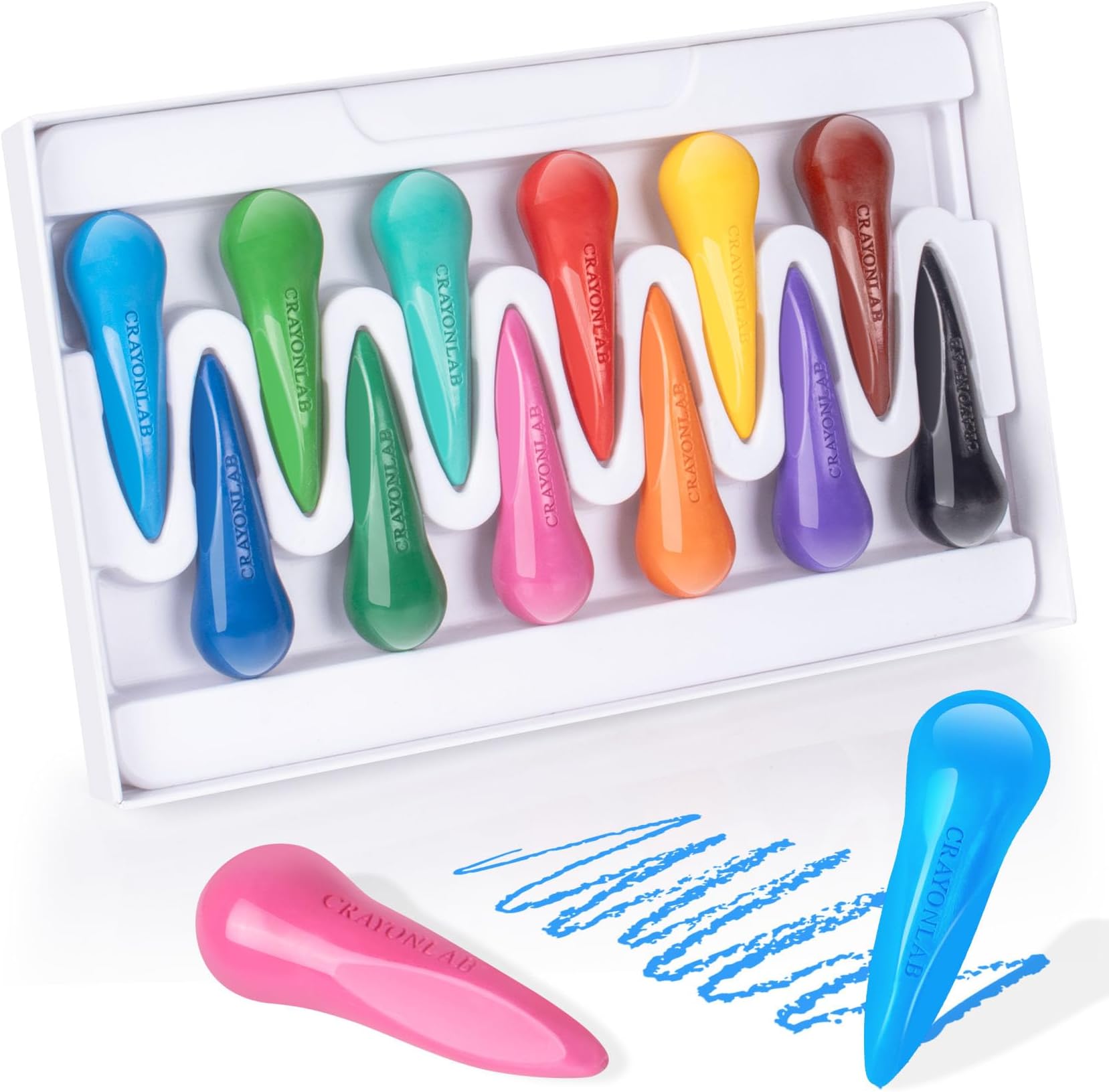 Amazon.com: Ooly Jumbo Triangle Crayons for Toddlers [Set of 12 ...