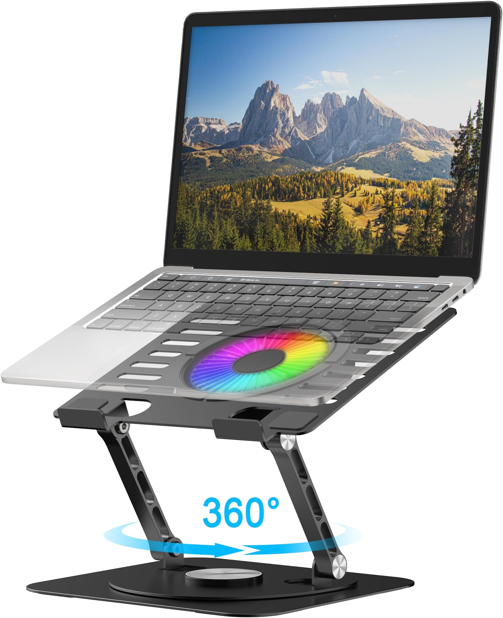Amazon.com: YTech Laptop Stand,with 360°Rotating Base,External Cooling ...