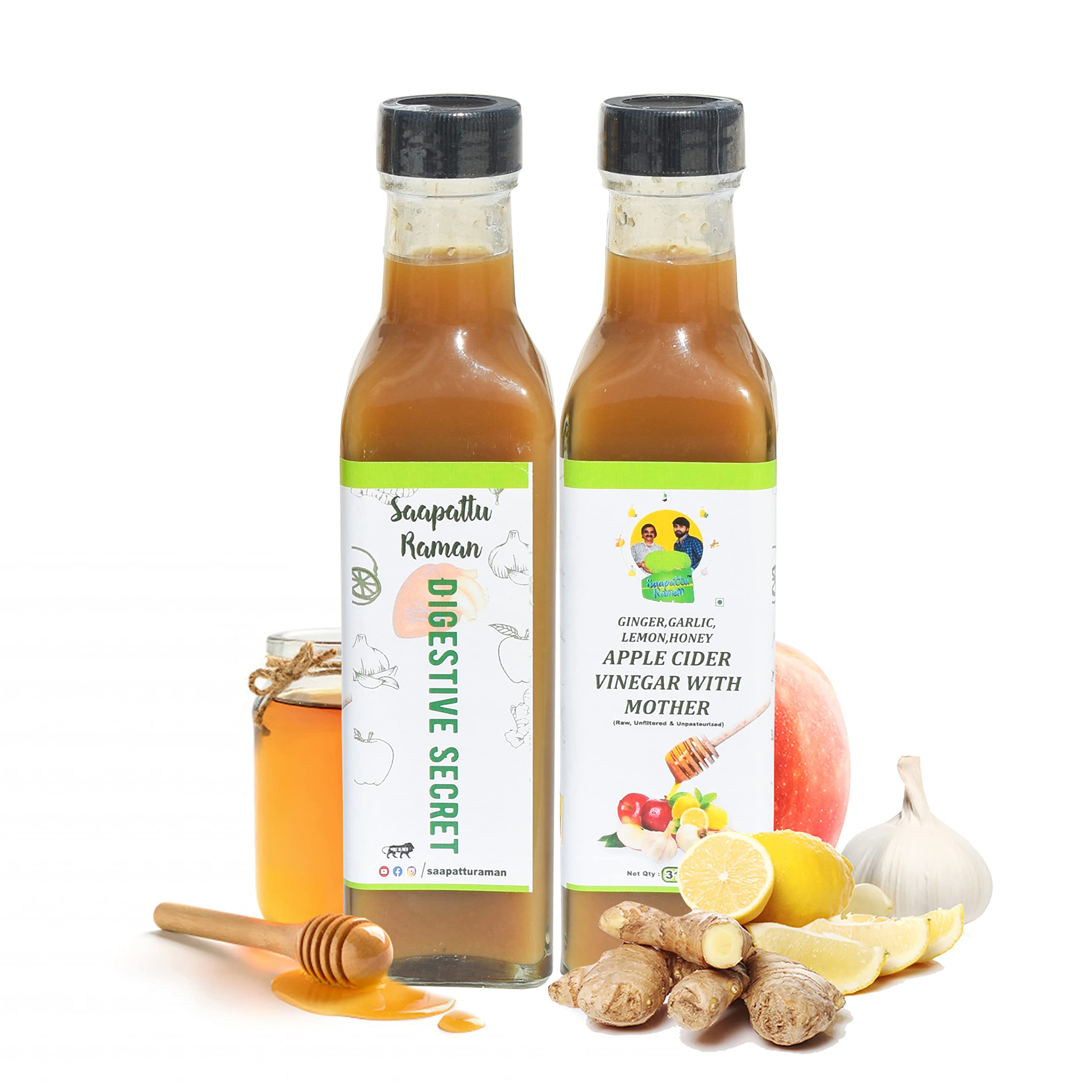 Saapattu Raman Digestive Secret - Ginger, Garlic, Lemon, Honey - Apple ...