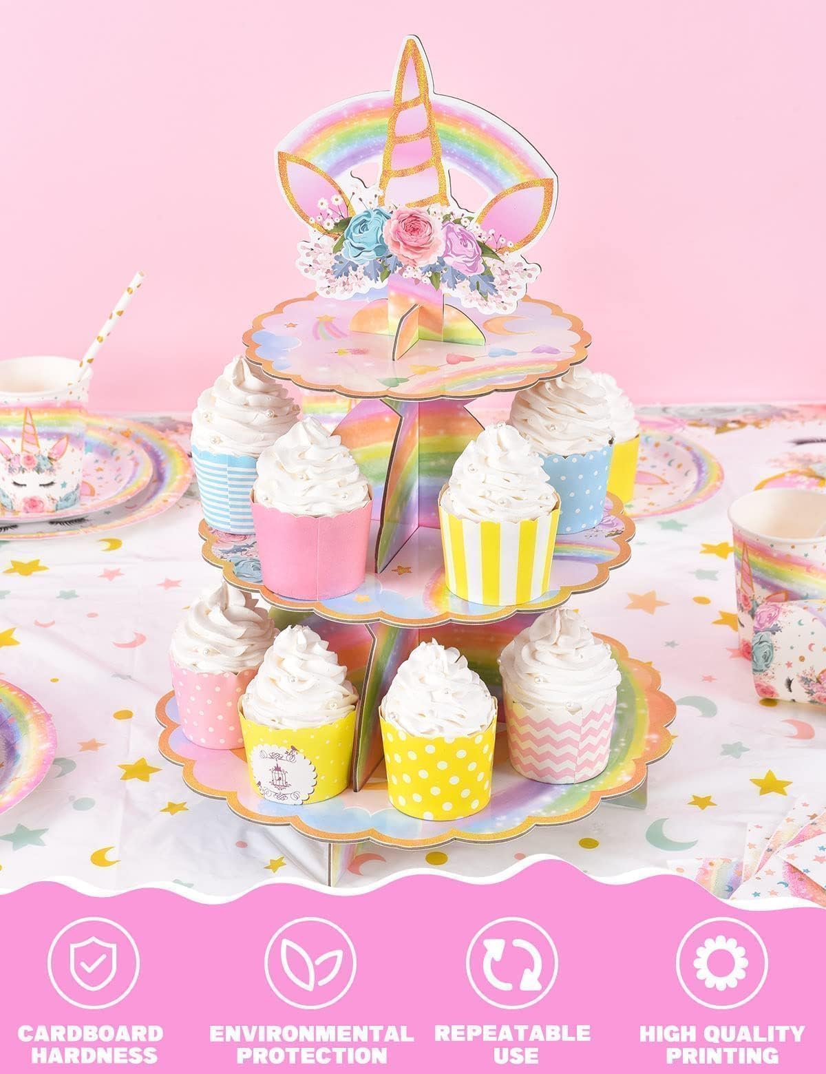 Snapklik.com : Unicorn Cupcake Stand - Unicorn Birthday Decorations For ...