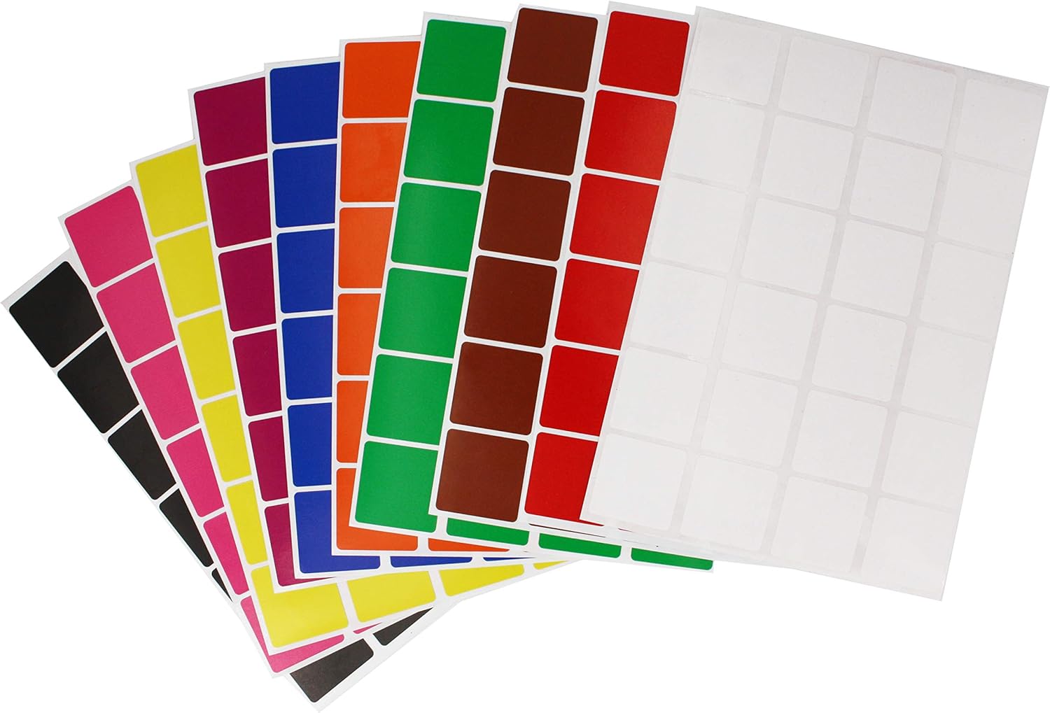 Royal Green Color Stickers Square Labels in 10 Assorted Colors 1 x 1 ...