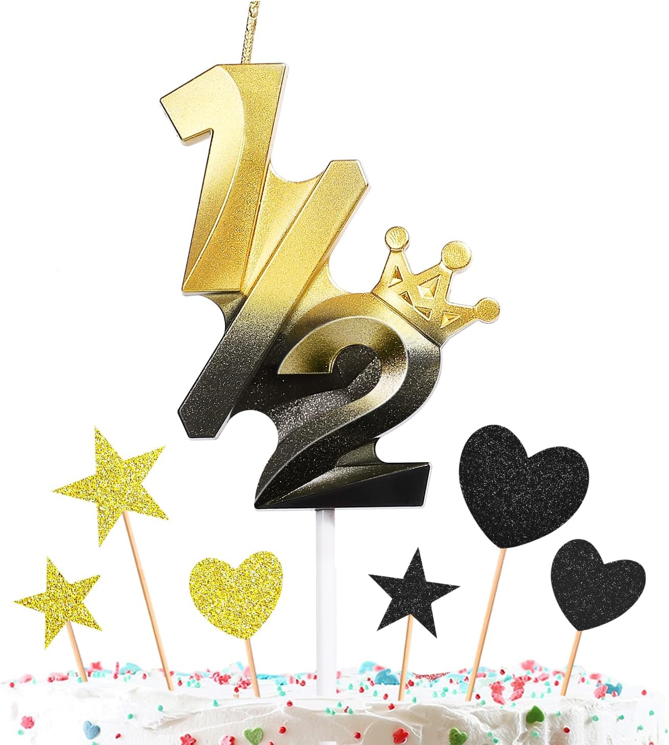 Amazon.com: 1/2 Half Year Birthday Cake Decorations, Number 1/2 ...