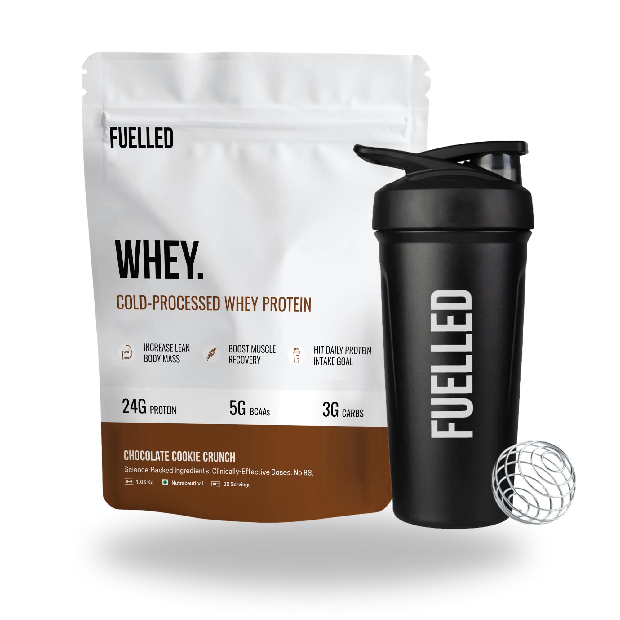Fuelled Whey Protein Powder Concentrate & Isolate with 24 g Protein, 5 ...