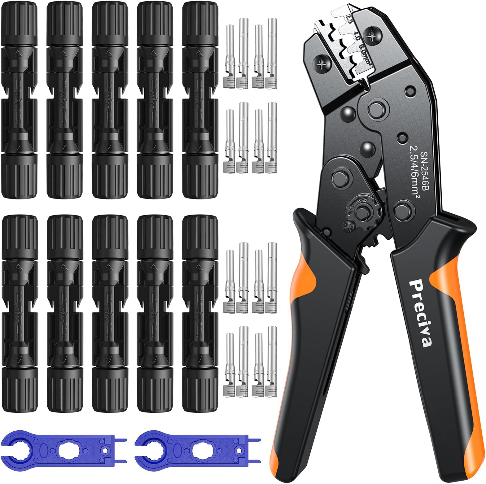Glarks Crimper Solar Crimping Tools for AWG26-10 2.5/4/6mm² Solar Panel ...