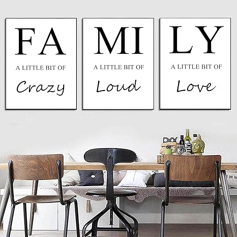 Amazon.com: Npzeod Family Wall Poster Black and White Canvas Painting ...