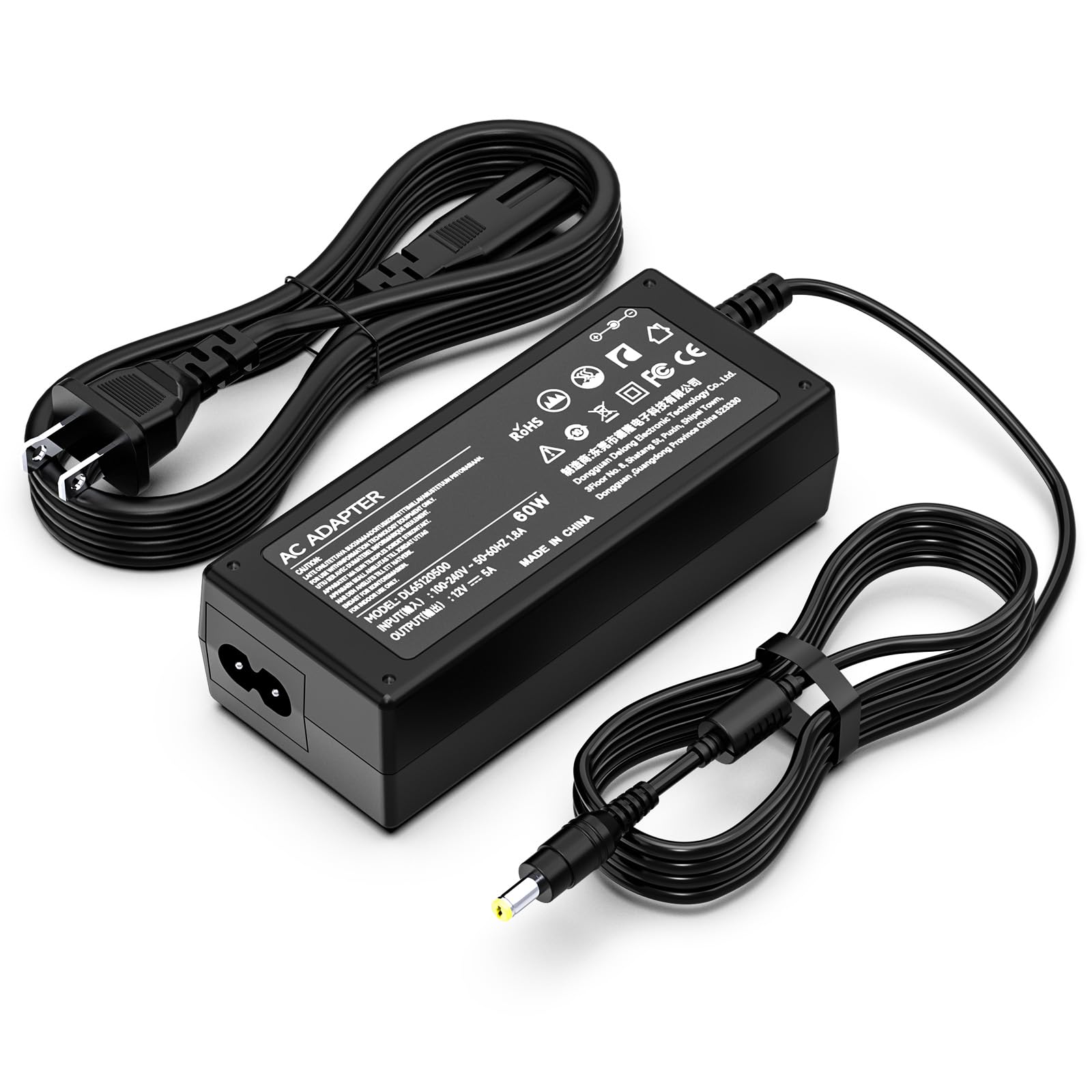 Amazon.com: 12V AC Power Cord Charger for Dell Monitor 27" 24" 23" 22 ...