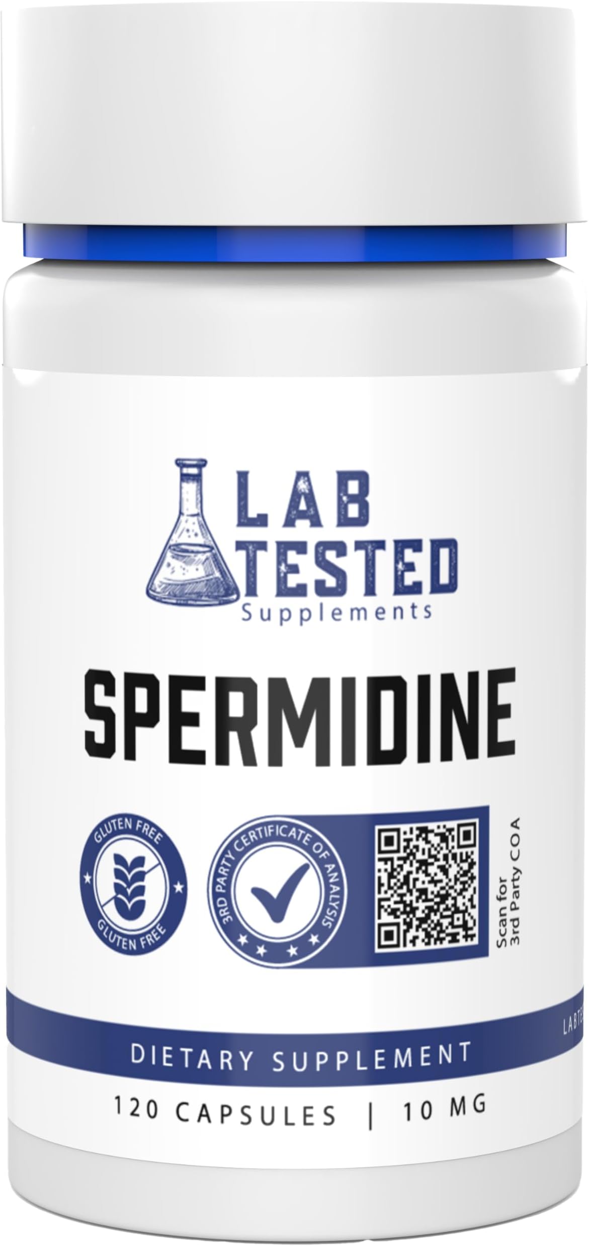 Amazon.com: Lab Tested Supplements - Spermidine 3HCL Supplement - 120 ...