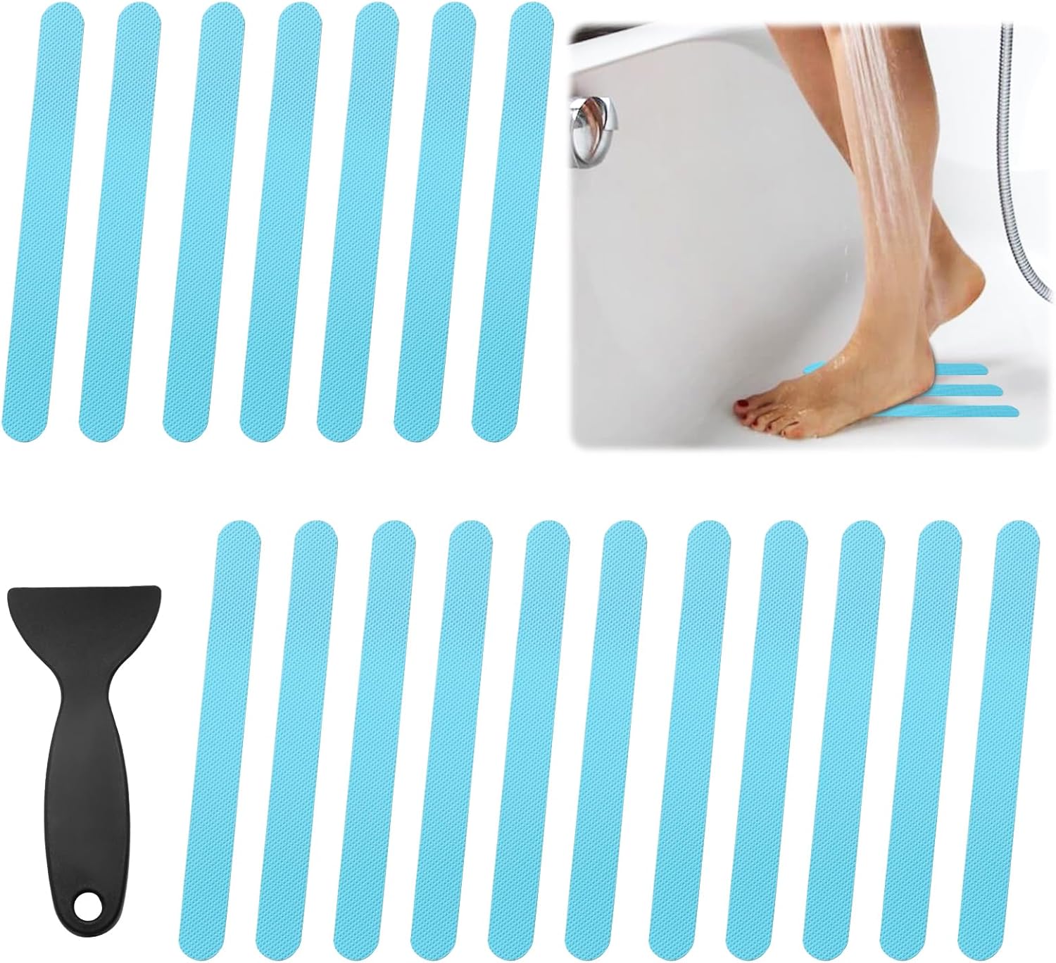 Amazon.com: Coufce Bathtub Stickers Non Slip, Blue Anti Slip Shower ...