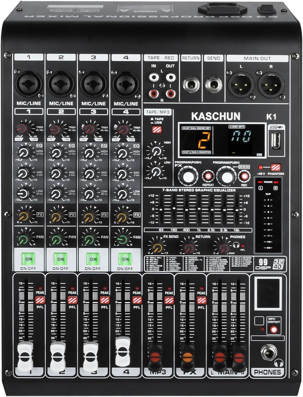 Amazon.com: NEW BAXS Professional Audio Mixer,6 Channel Audio Interface ...