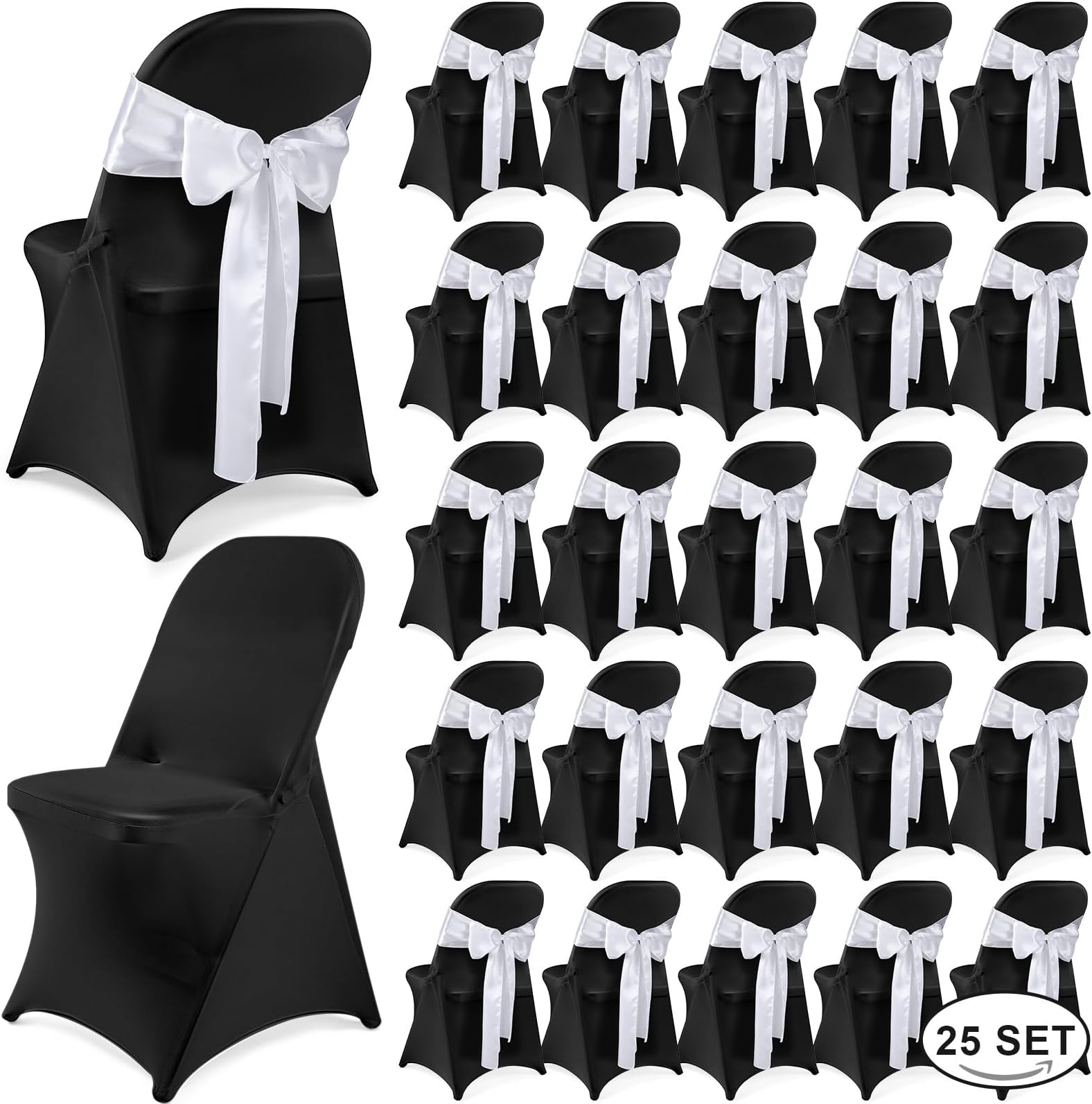 Amazon.com: Breling 64 Pcs 32 Sets Folding Chair Cover and Chair Sashes ...