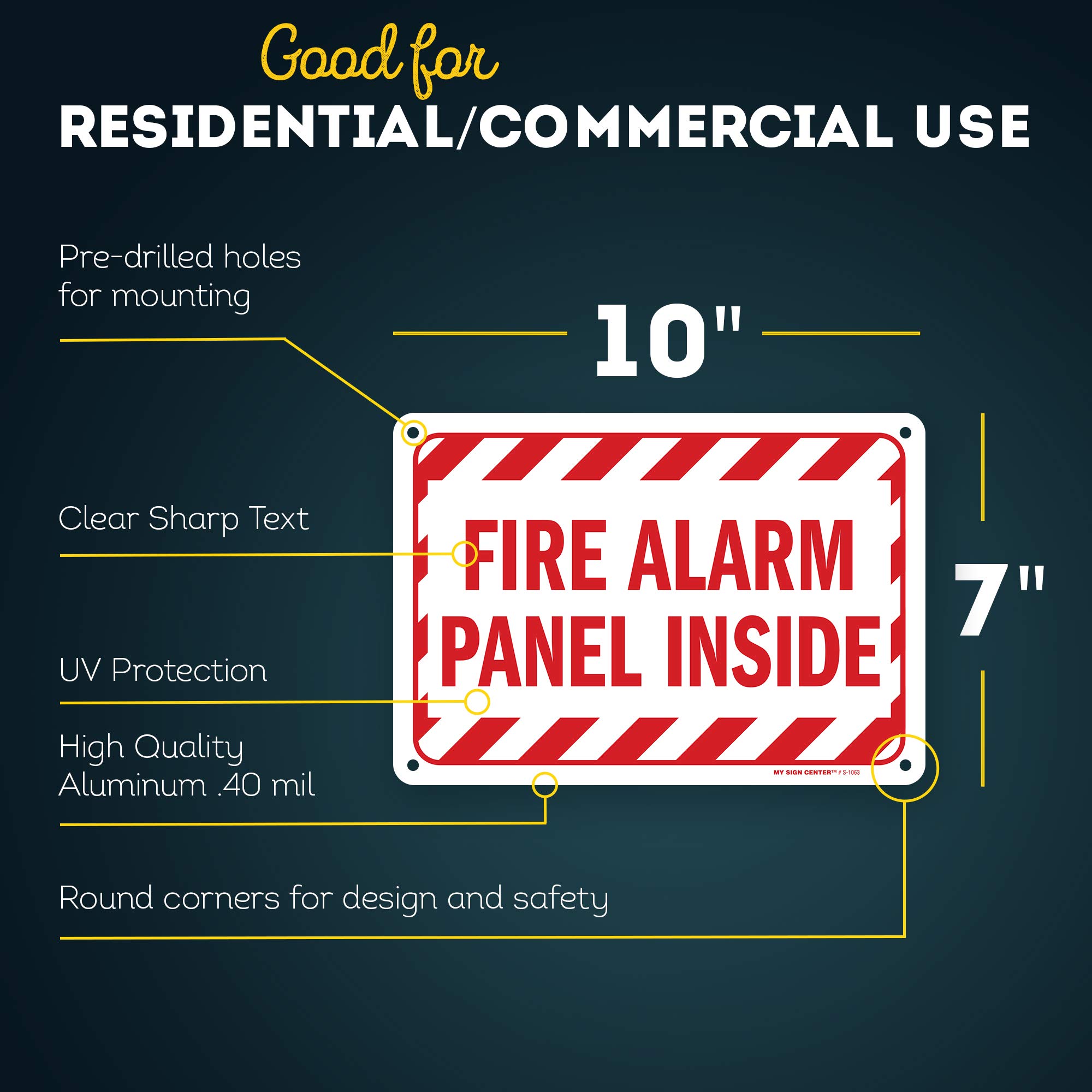 Fire Alarm Panel Inside Sign, Made Out of .040 Rust-Free Aluminum ...