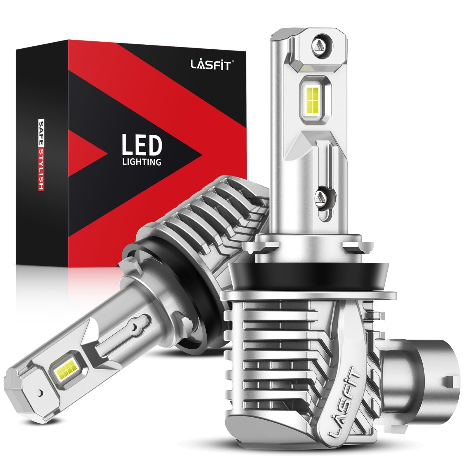 LASFIT H11 LED Headlight Bulb, 400% Brighter 6000K White H8 H9 H16 H11 ...