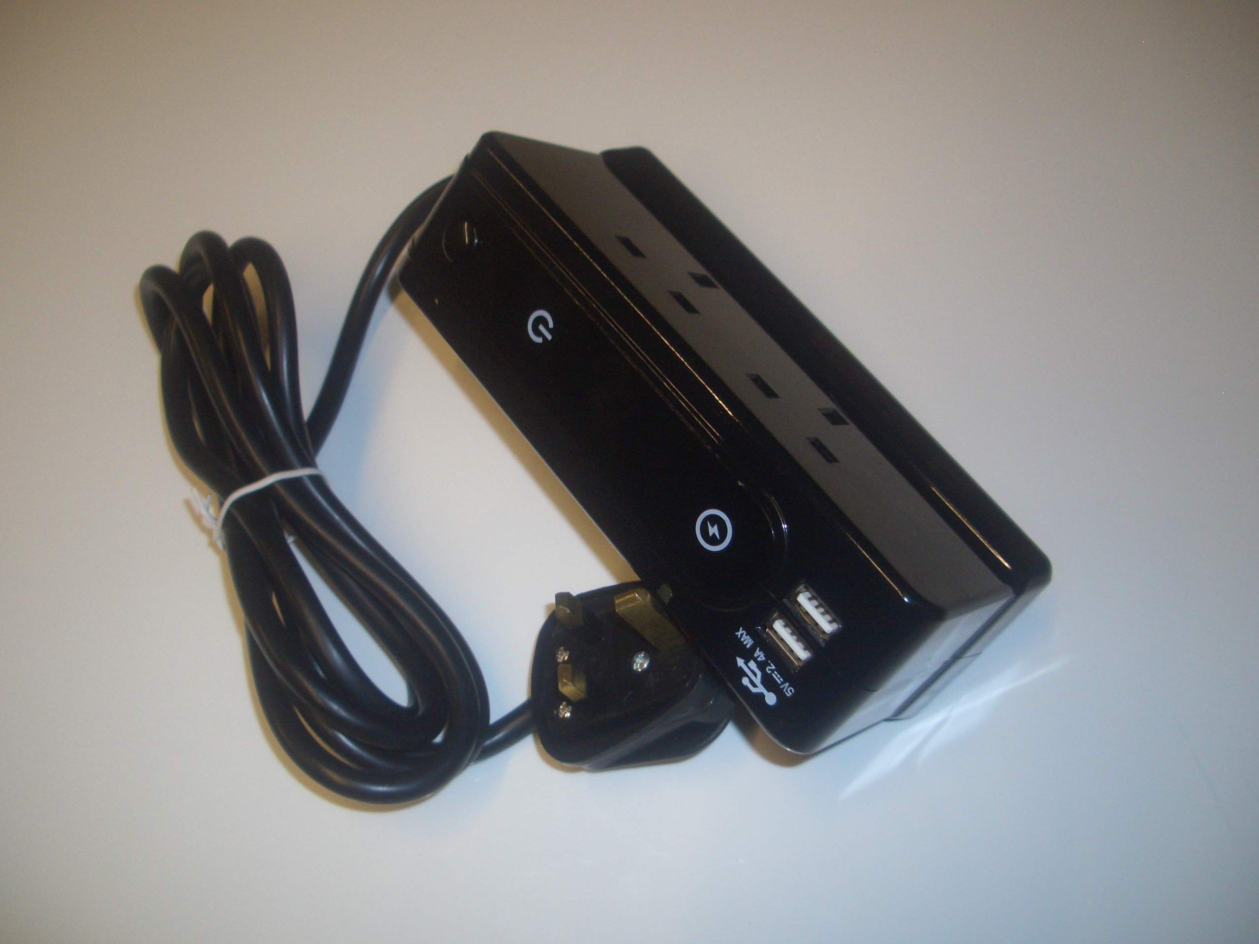 PRO ELEC PEL01262 4 Gang Desktop Extension Lead with 2USB 1m, Black ...