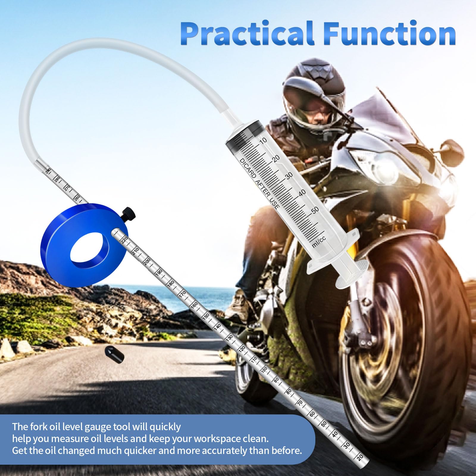 Snapklik.com : 2025 Upgrade Fork Oil Level Tool Accurate 300 Mm ...