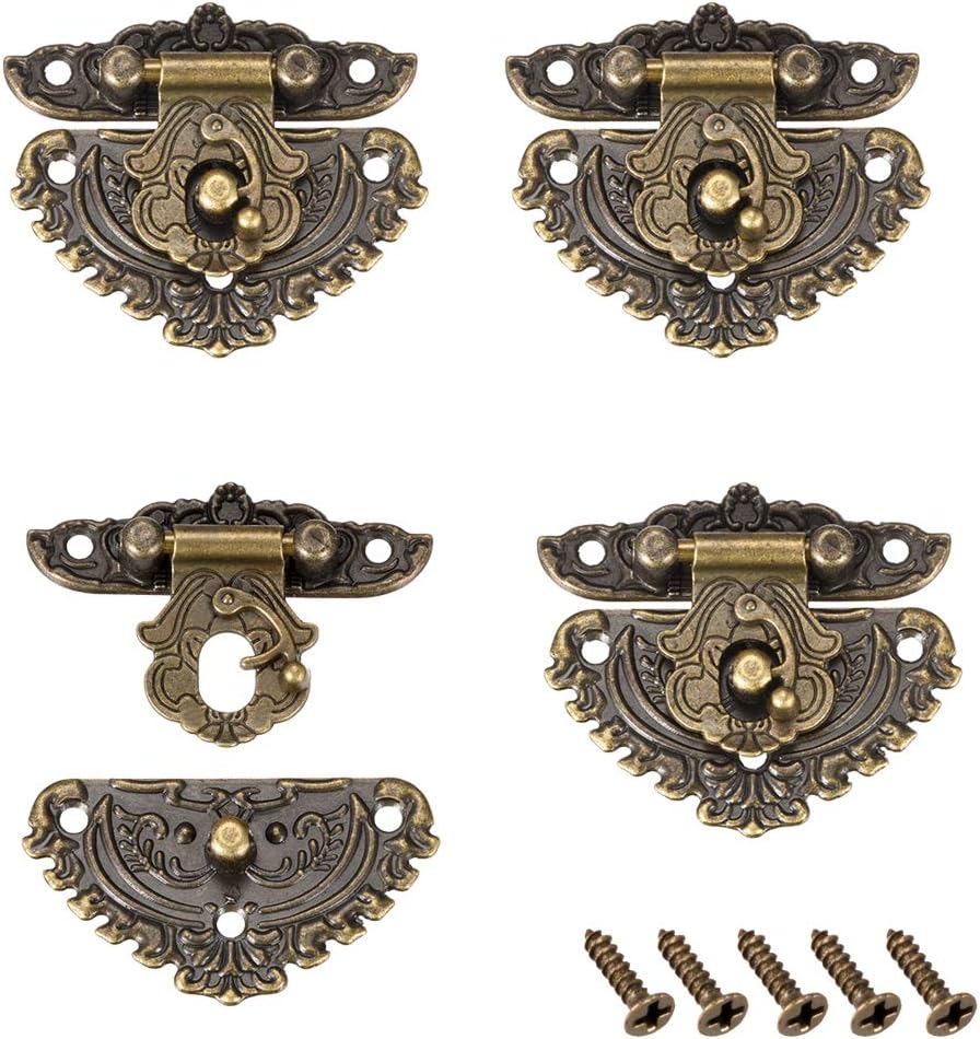 uxcell Wood Case Chest Box Rectangle Clasp Closure Hasp Latches Bronze ...