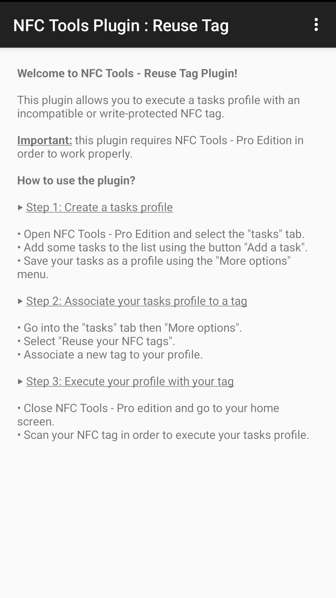 NFC Tools Plugin : Reuse Tag - App on Amazon Appstore