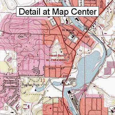 Amazon.com : USGS Topographic Quadrangle Map - West Bend, Wisconsin ...