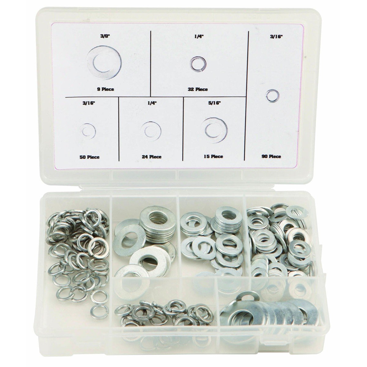Snapklik.com : 250 Piece Flat And Lock Washers