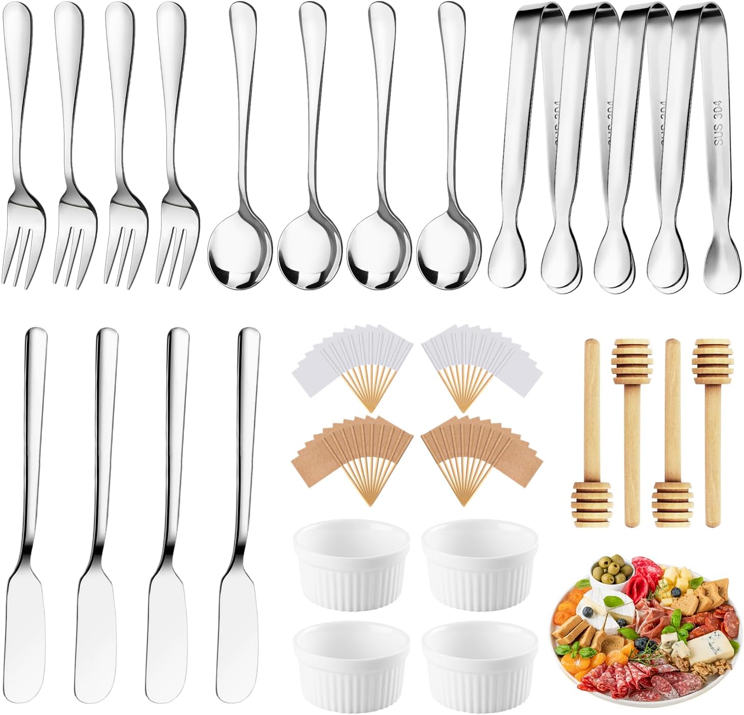 Amazon.com: 35 Pcs Cheese Butter Spreader Knives Set Charcuterie ...