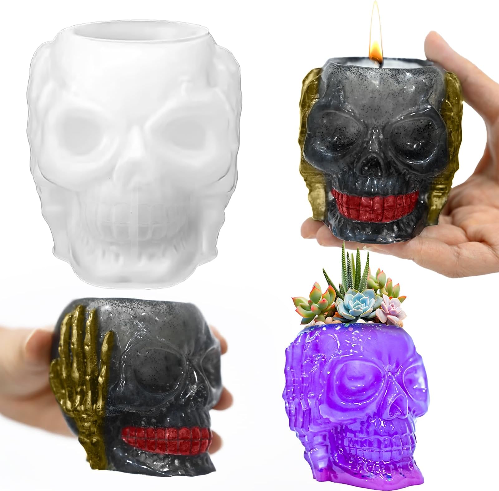 Amazon.com: 1Pc Skull key Silicone Mold Skeleton Key Mold Keychain Hole ...