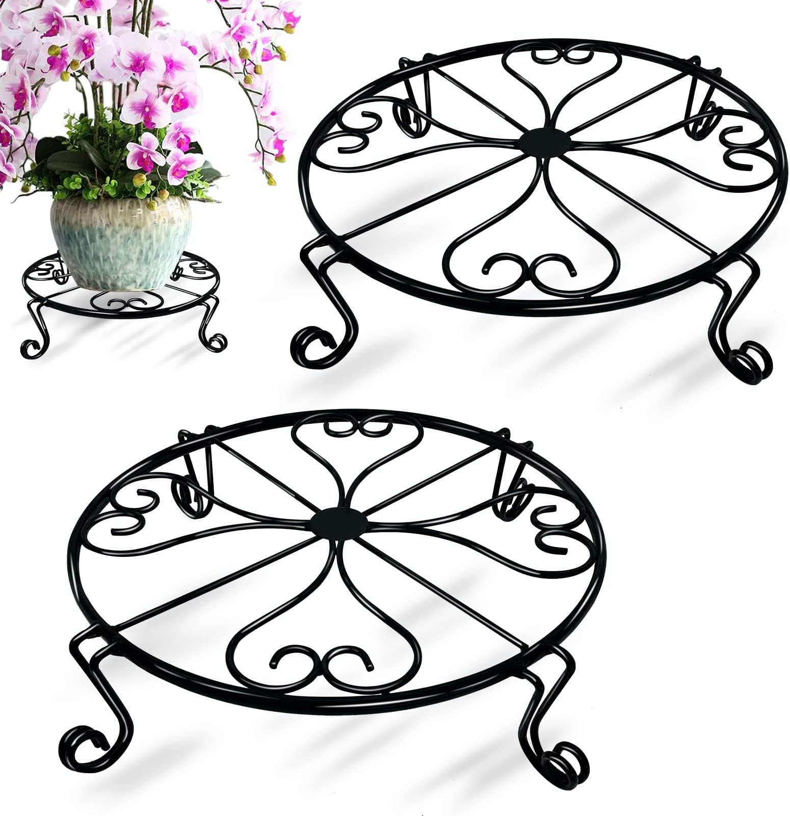 Amazon.com : Achla Designs Piazza Flower Pot Plant Stand, Small,Black ...