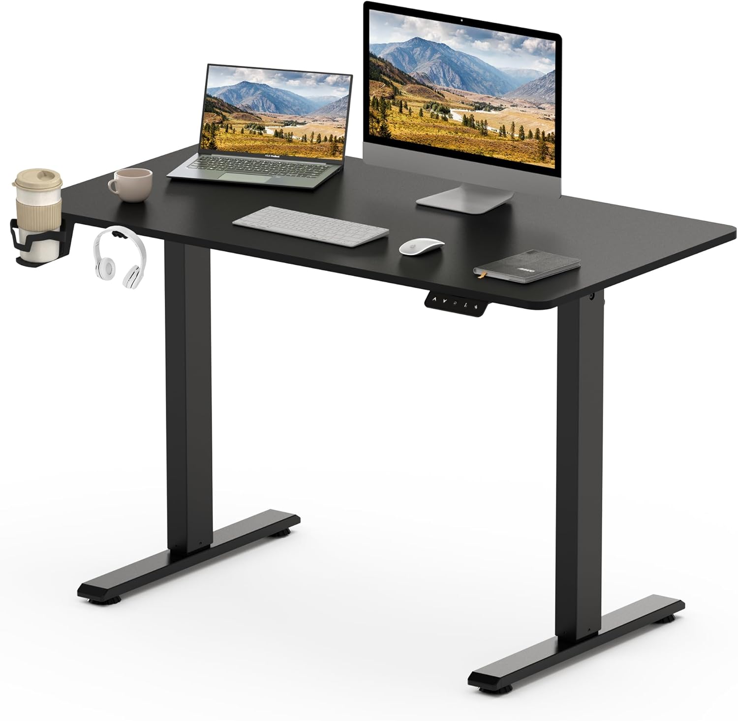 SANODESK Escritorio Elevable Eléctrico 110x60cm con Tablero Entero(con ...